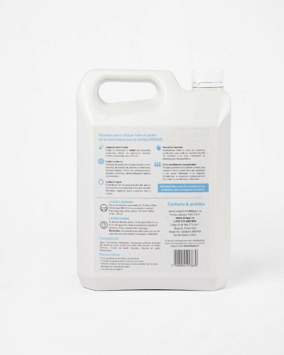 Detergente ecológico sin fragancia – Limpieza natural – Biogar